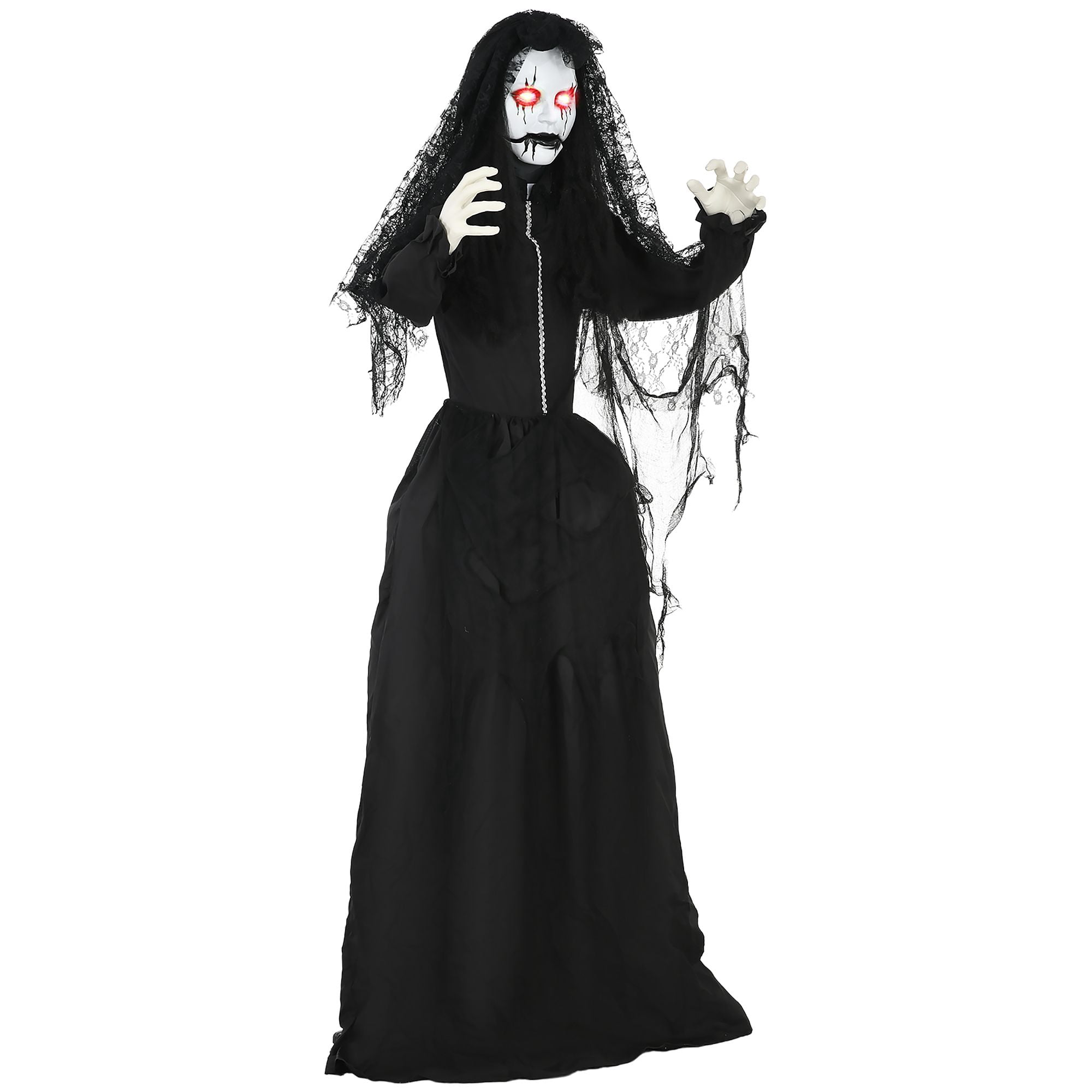 HOMCOM 5.6' Life Size Zombie Bride, Outdoor Halloween Decoration ...