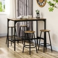 HOMCOM 5-Piece Rustic Bar Table and Chairs Set for Dining Room ...
