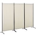 HOMCOM 6‘ 3-Panel Room Divider Privacy Screen Folding Beige Indoor Use ...