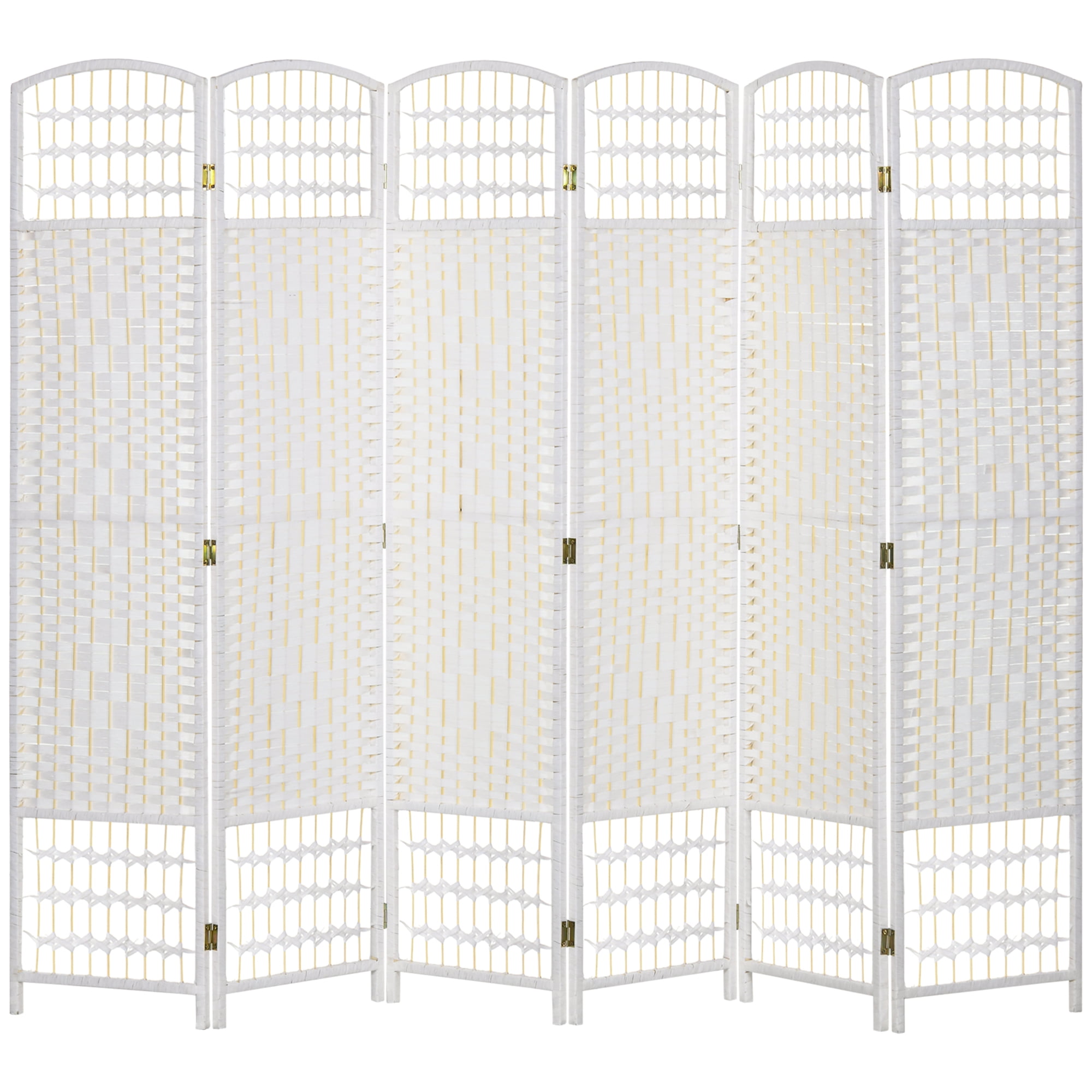 HOMCOM 6 Panel Room Divider Folding Privacy Screen, 5.6' Room Separator ...