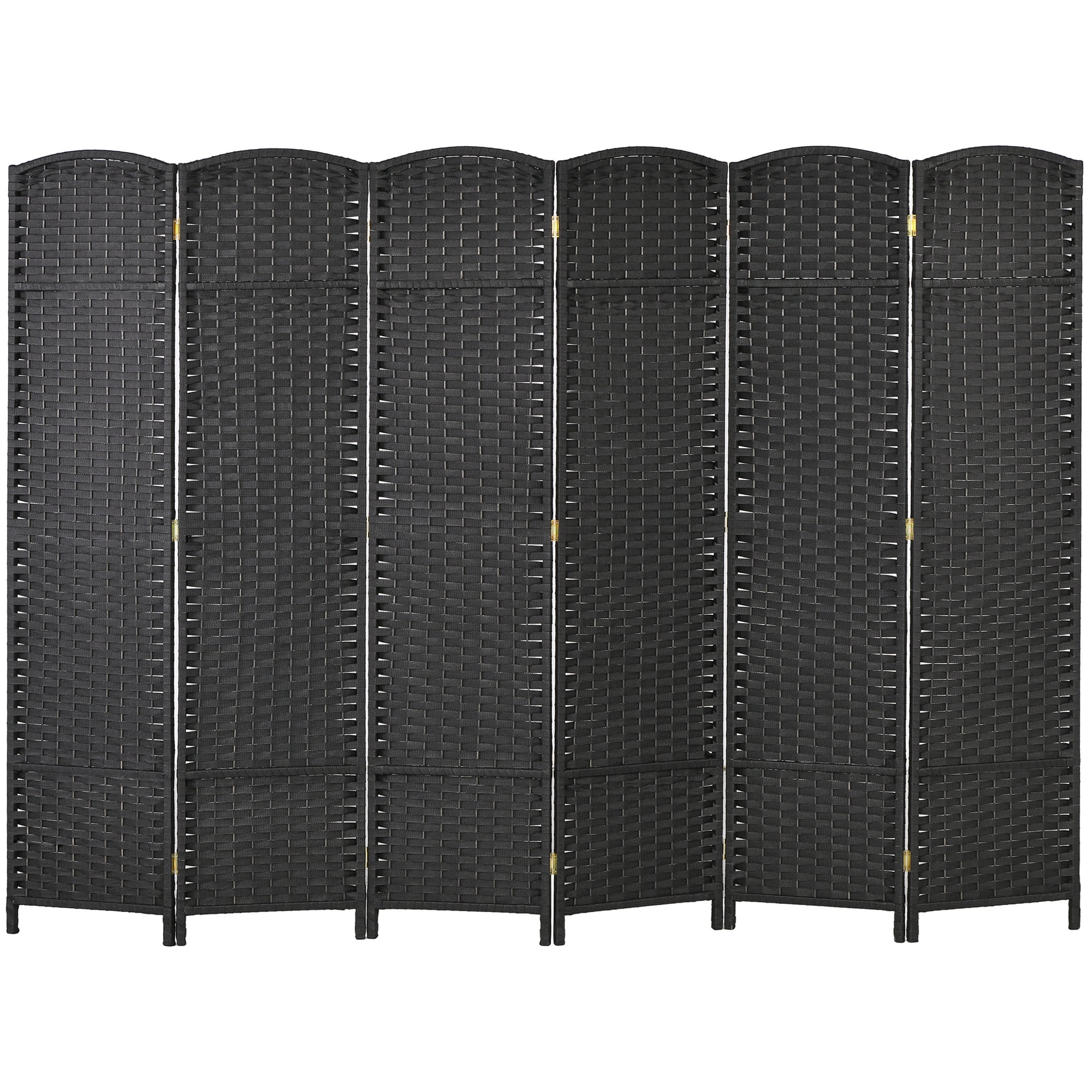 HOMCOM 6 Panel Room Divider Freestanding Folding Privacy Screen Black ...