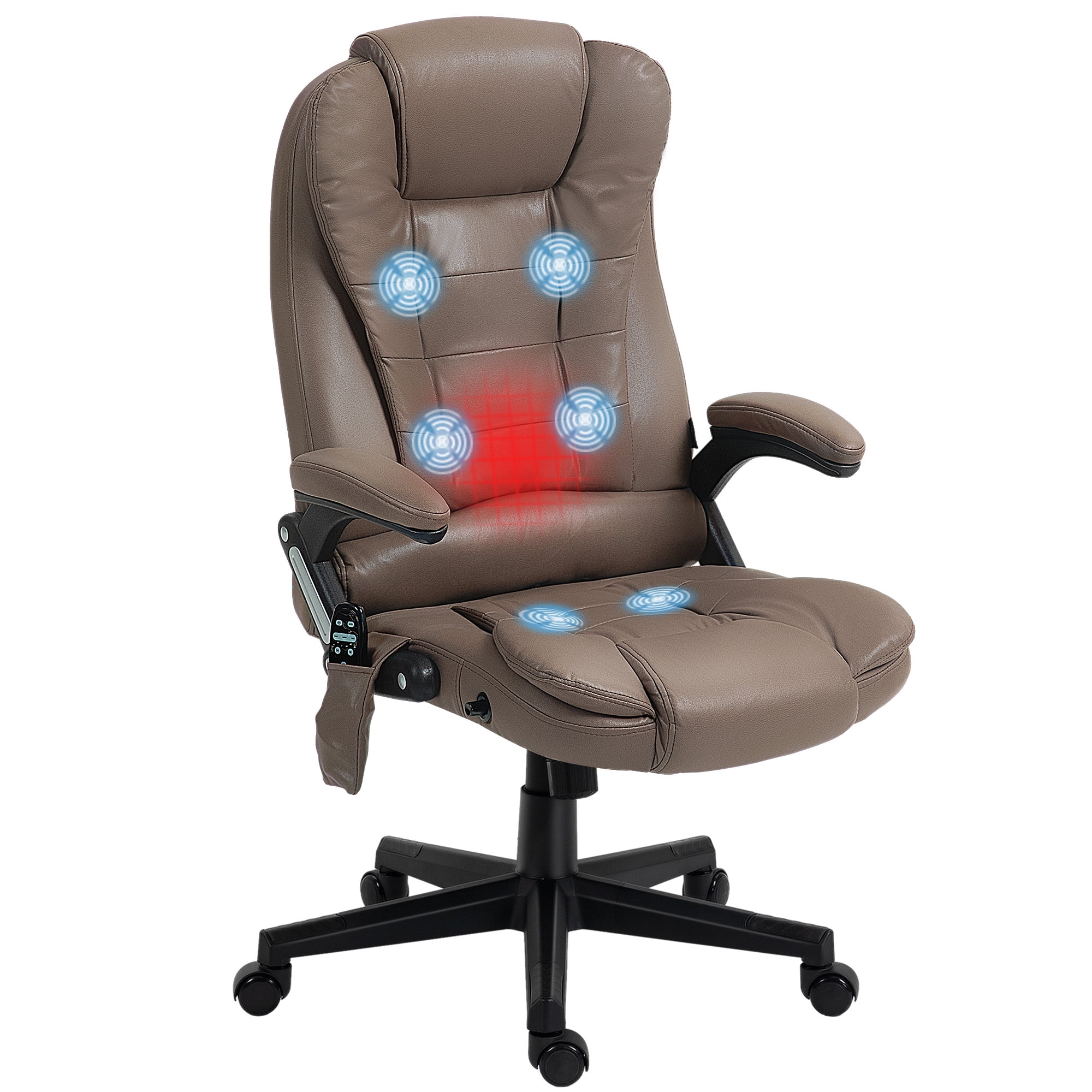HOMCOM 6 Point Vibrating Massage Office Chair with Heat, Microfiber ...