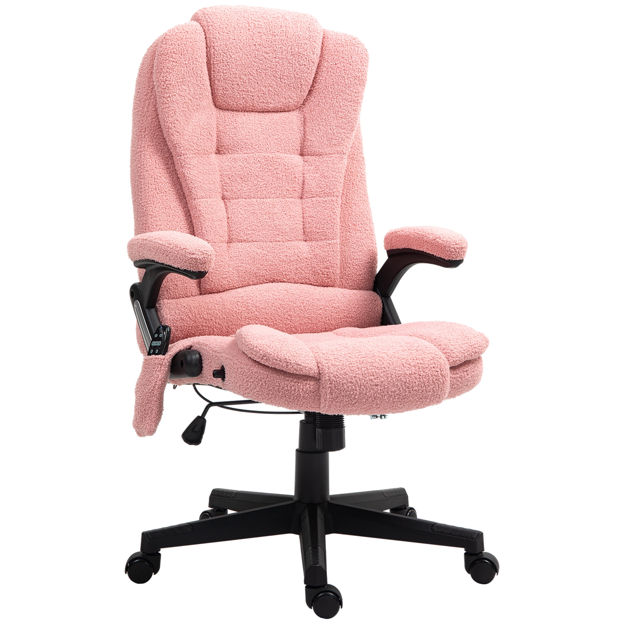 HOMCOM 6 Point Vibrating Massage Office Chair with Lumbar Heat, Pink ...