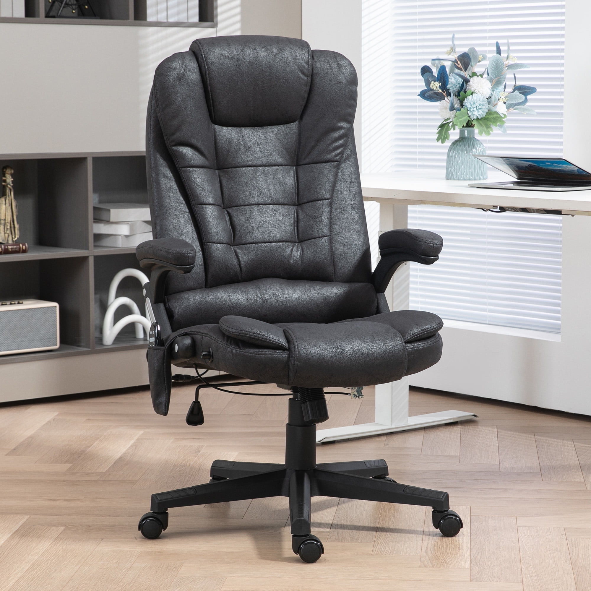 HOMCOM Executive Home Office Chair with 6 Point Vibrating Back Massage ...