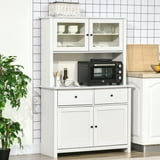 "HOMCOM Large Furniture 63.5"" Kitchen Buffet Hutch, 4 Shelf Pantry ...