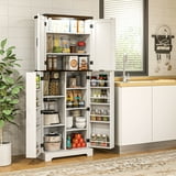 HOMCOM 64" Kitchen Pantry Storage Cabinet with Motion Sensor Light ...