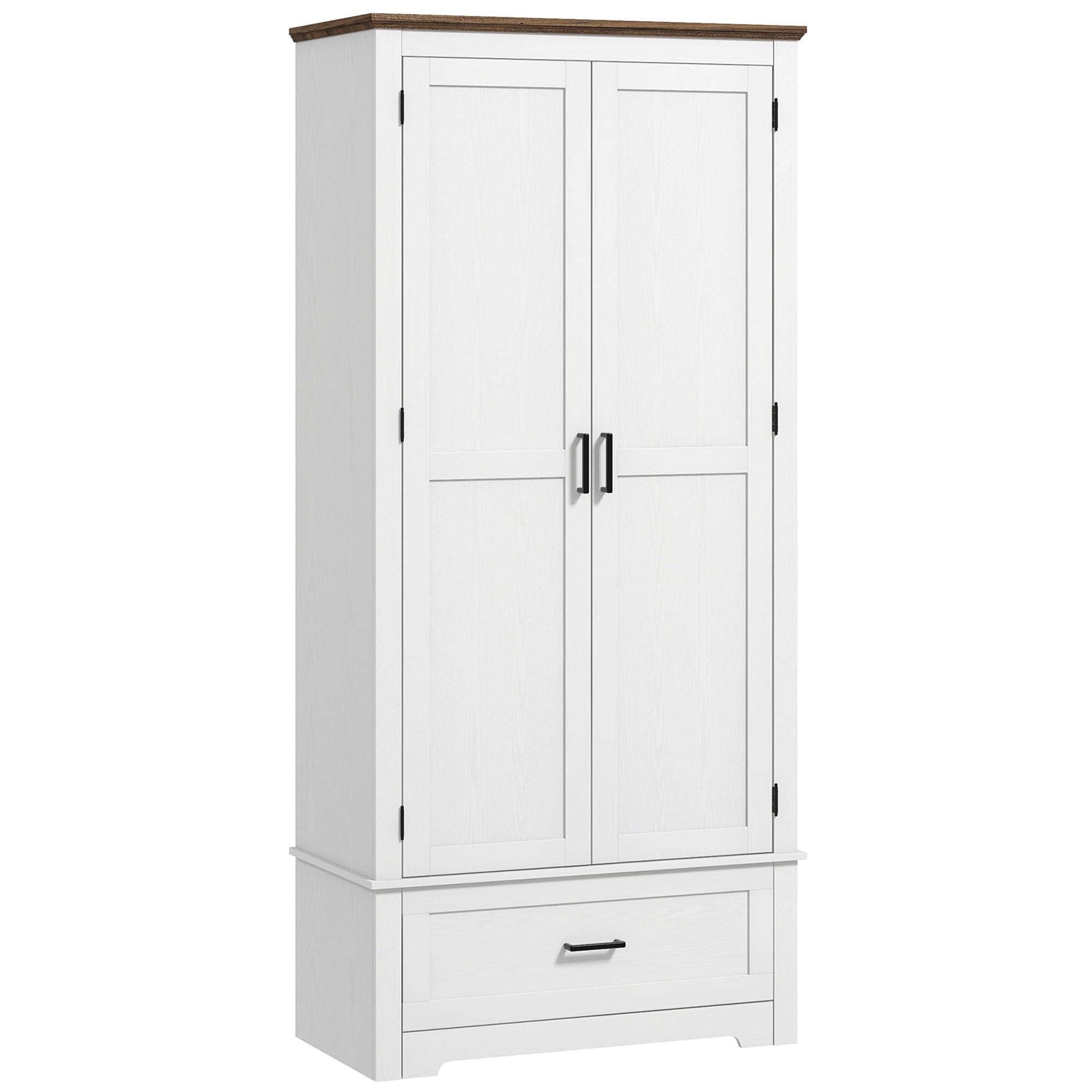 HOMCOM 69" Tall Kitchen Storage Cabinet with Adjustable Shelves, White ...