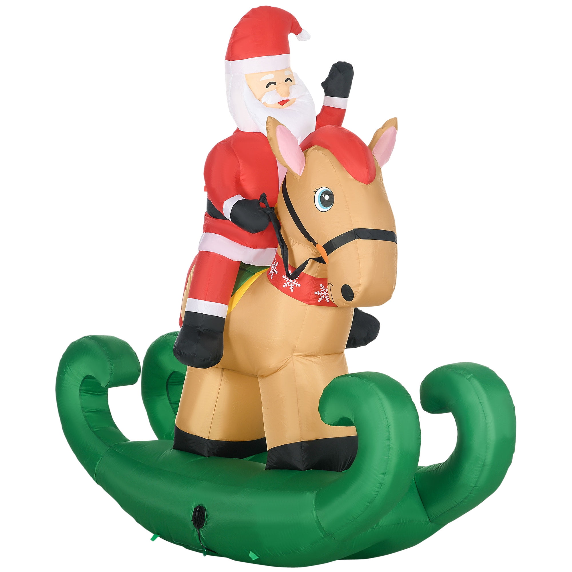 Homcom 6ft Christmas Inflatables Outdoor Decorations Santa Claus Riding