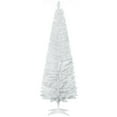 HOMCOM 6ft White Christmas Tree, Slim Xmas Tree with Full Appearance ...