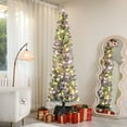 HOMCOM 7.5 ft Pencil Christmas Tree, Pre-Lit Xmas Tree w/ Dual Color Lights - Walmart.com