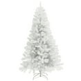 HOMCOM 7.5FT White Fake Christmas Tree, Unlighted Christmas Trees w ...