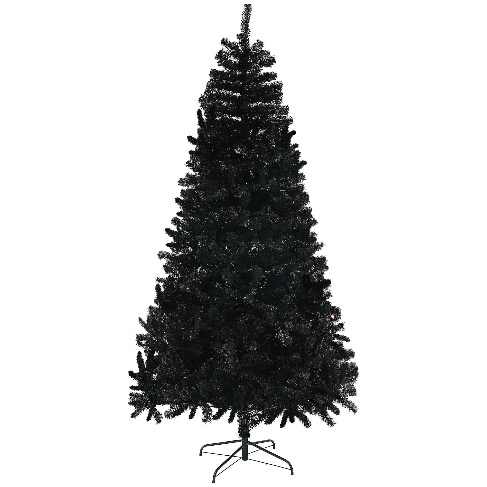 HOMCOM 7.5ft Unlit Artificial Black Christmas Tree, Holiday Decor with ...
