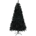 HOMCOM 7.5ft Unlit Artificial Black Christmas Tree, Holiday Decor with ...