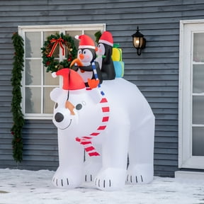 Highland Cow Christmas Inflatable - 3.5ft LED Lighted Holiday Outdoor ...