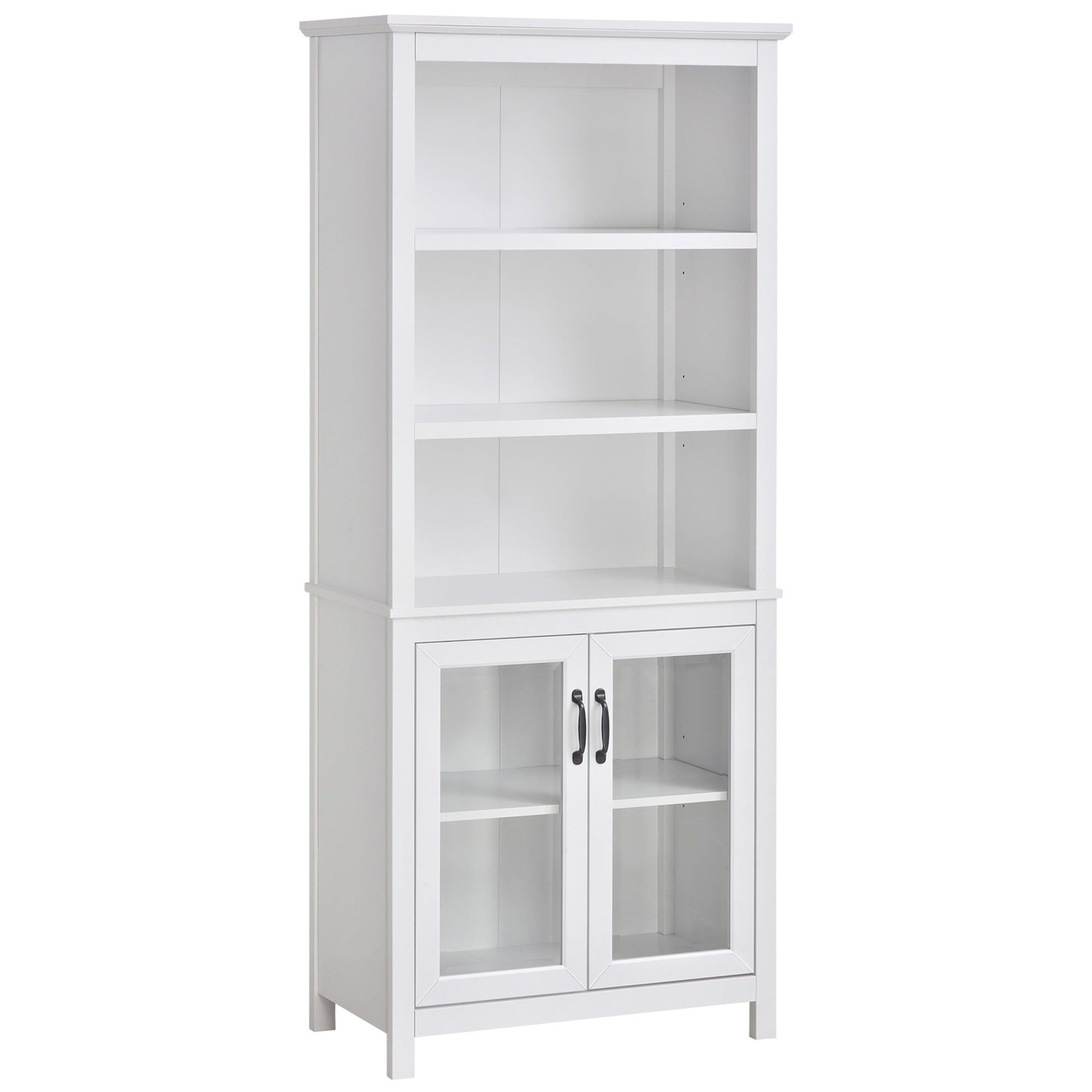 HOMCOM 71" Bookcase Storage Hutch Cabinet with Adjustable Shelves and ...