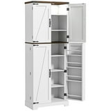 HOMCOM 71" Kitchen Pantry Cabinet with Large Storage & LED - Walmart.com