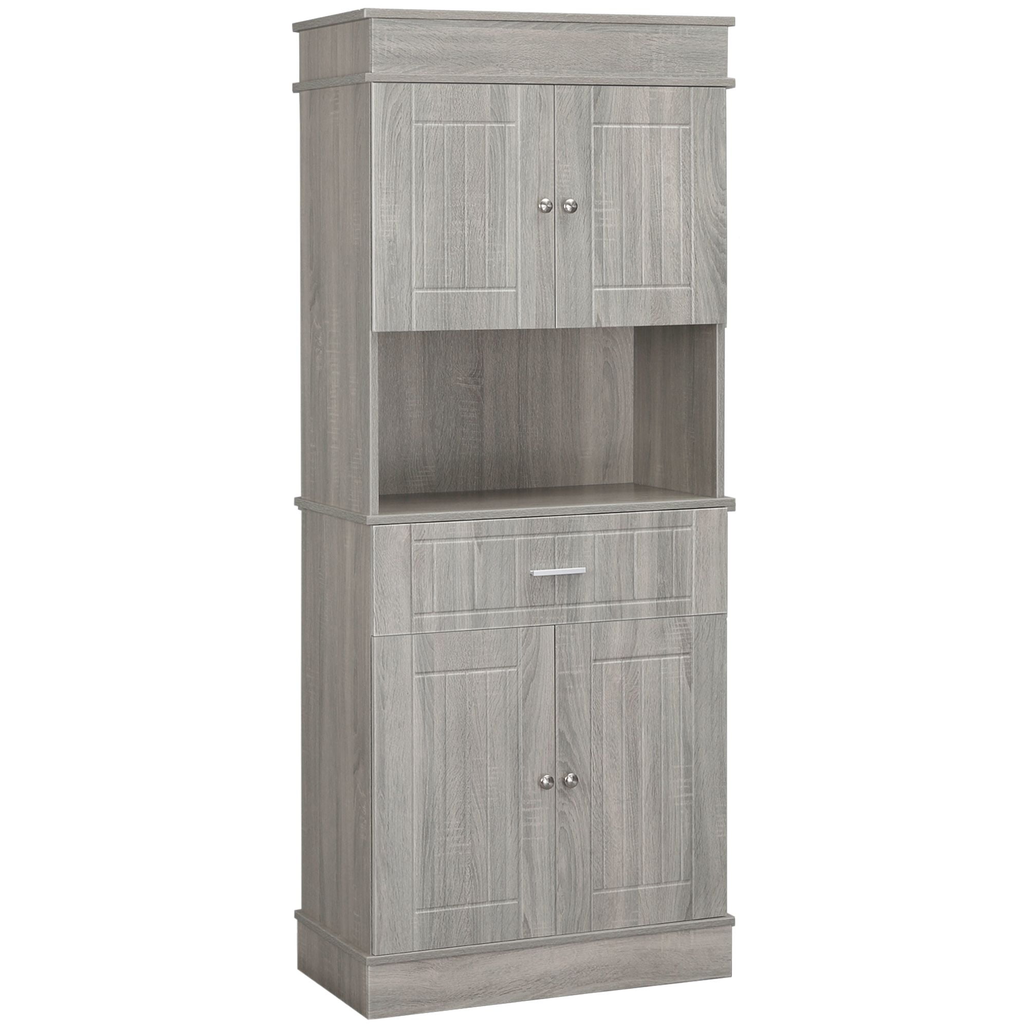 HOMCOM 72" Kitchen Hutch Cabinet, Freestanding Pantry Cupboard with ...