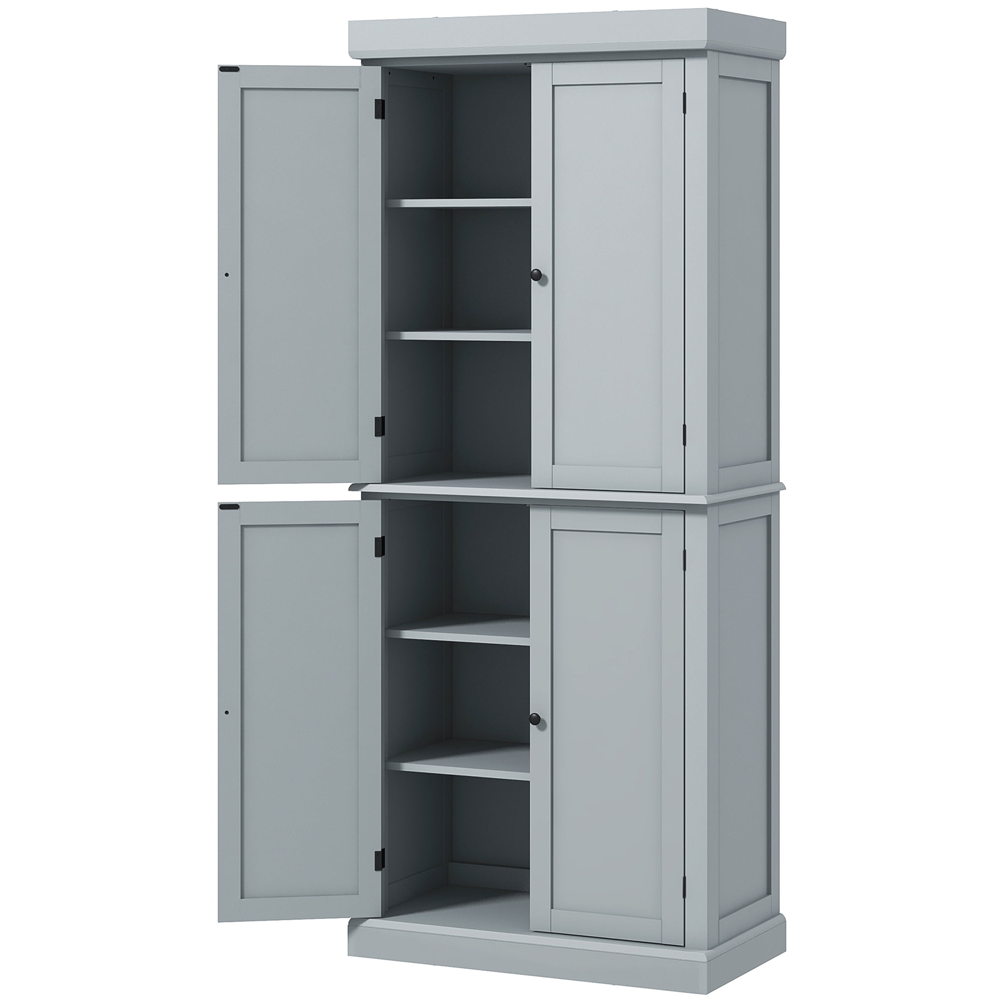 HOMCOM 72" Kitchen Pantry Storage Cabinet with 4 Doors, Gray - Walmart.com