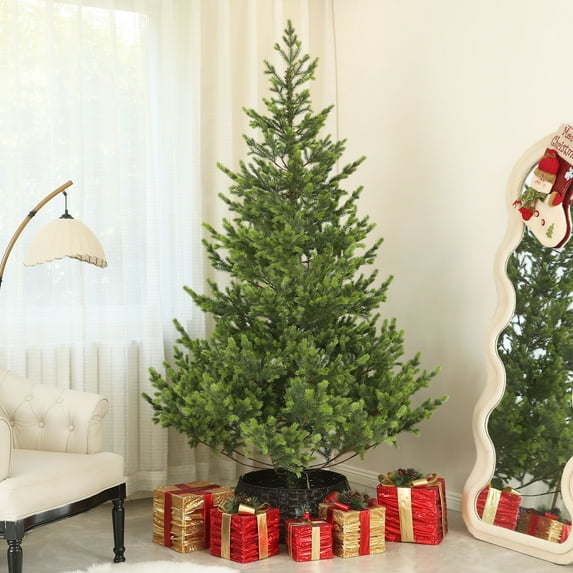 HOMCOM 7ft Artificial Christmas Tree, Sparse Realistic Cedar Tree with ...