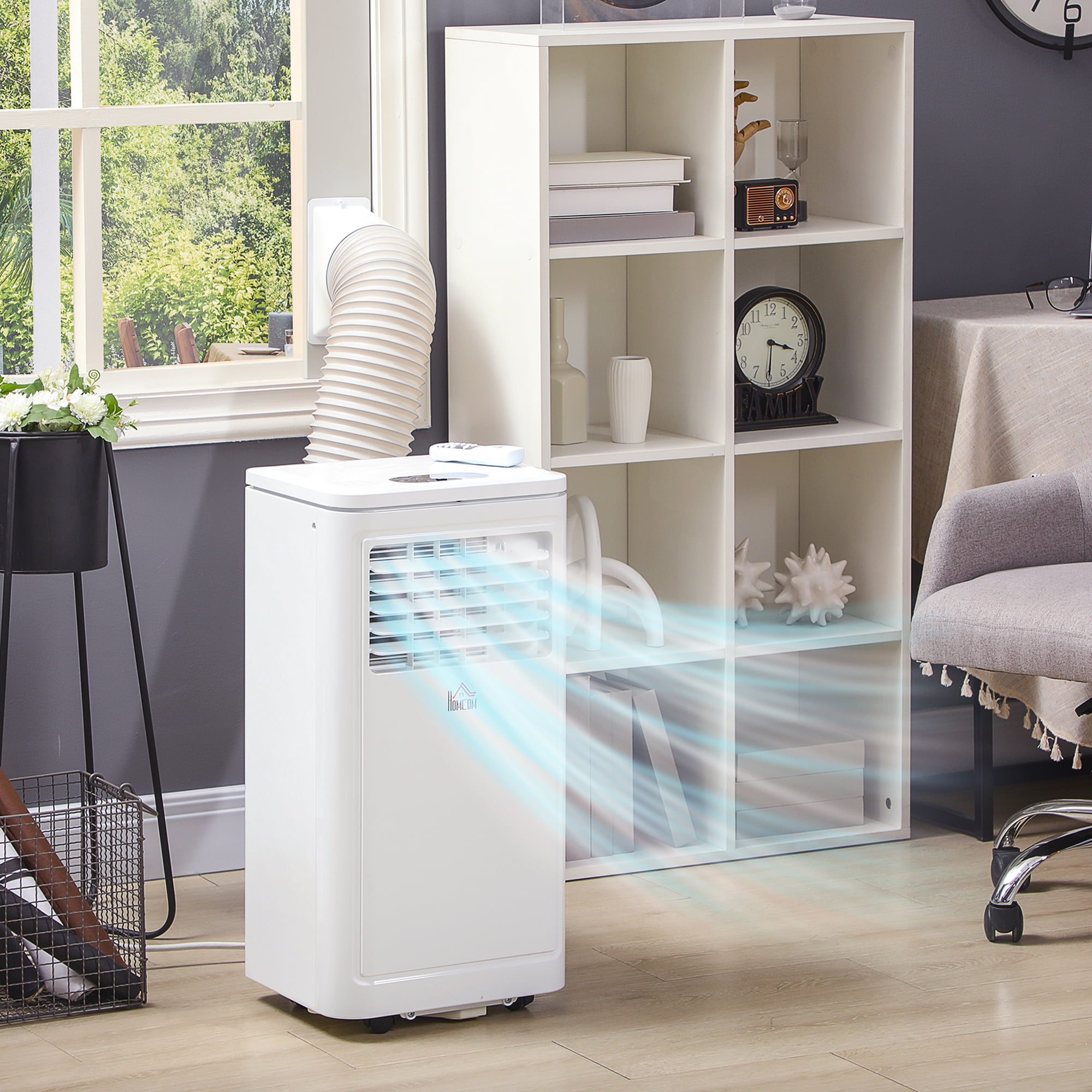 HOMCOM Compact 8,000 BTU Portable Air Conditioning Unit, White ...