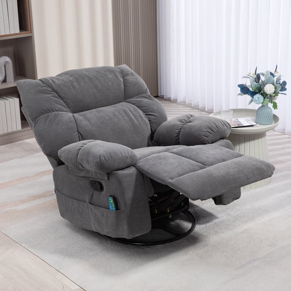 HOMCOM Comfortable Recliner With 8-Point Massage, Heat, Rocking ...