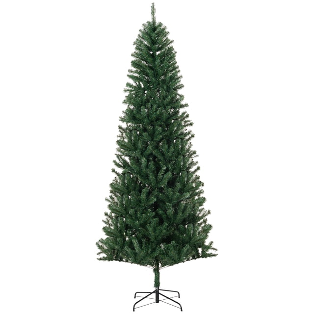 HOMCOM 8' Tall Unlit Slim Fir Artificial Christmas Tree with Realistic ...