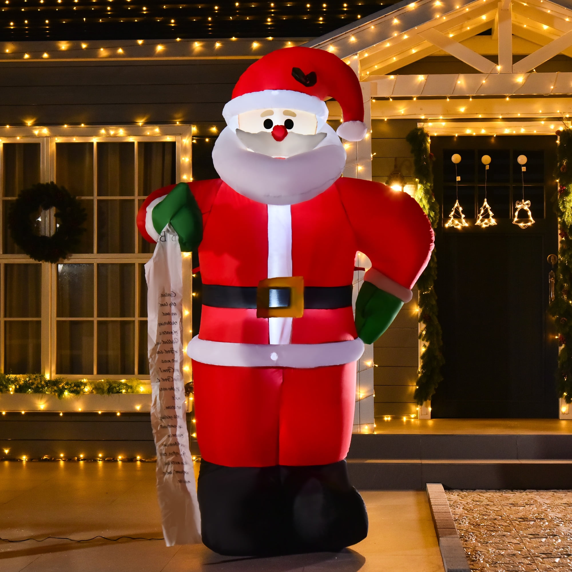 Homcom 8ft Tall Outdoor Lighted Inflatable Christmas Lawn Decoration