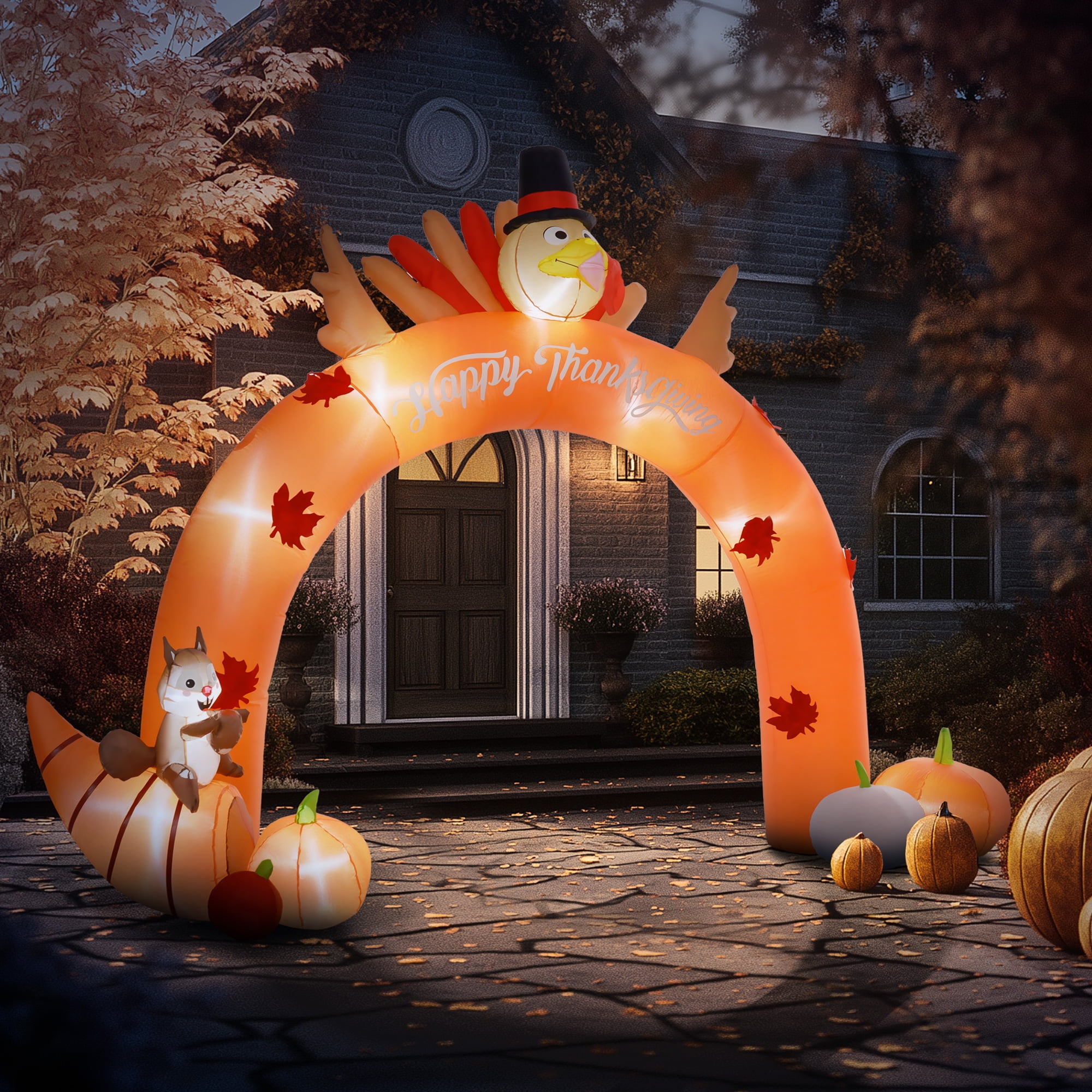HOMCOM 9.7ft Inflatable Turkey Archway, Thanksgiving Decoration with ...