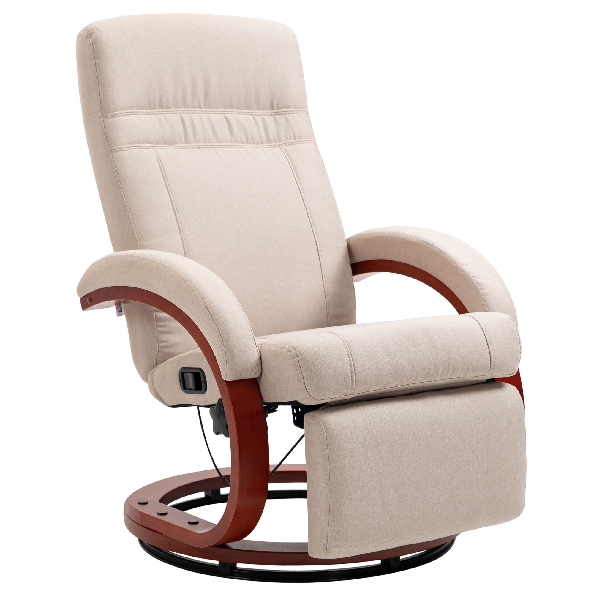 HOMCOM Adjustable Swivel Recliner Chair with Footrest, Beige - Walmart.com