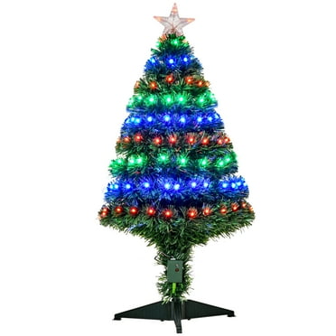 Casafield Hand Painted Ceramic Christmas Tree, White 15-Inch Pre-Lit ...