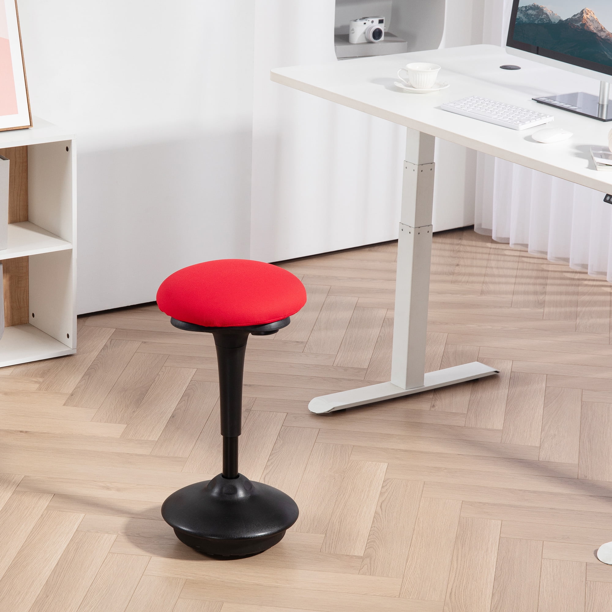 HOMCOM Backless Wobble Chair, Standing Desk Chair, Adjustable Active ...