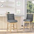 HOMCOM Set of 2 Bar Height Stools, 180 Degree Swivel, 30" Seat, Solid ...