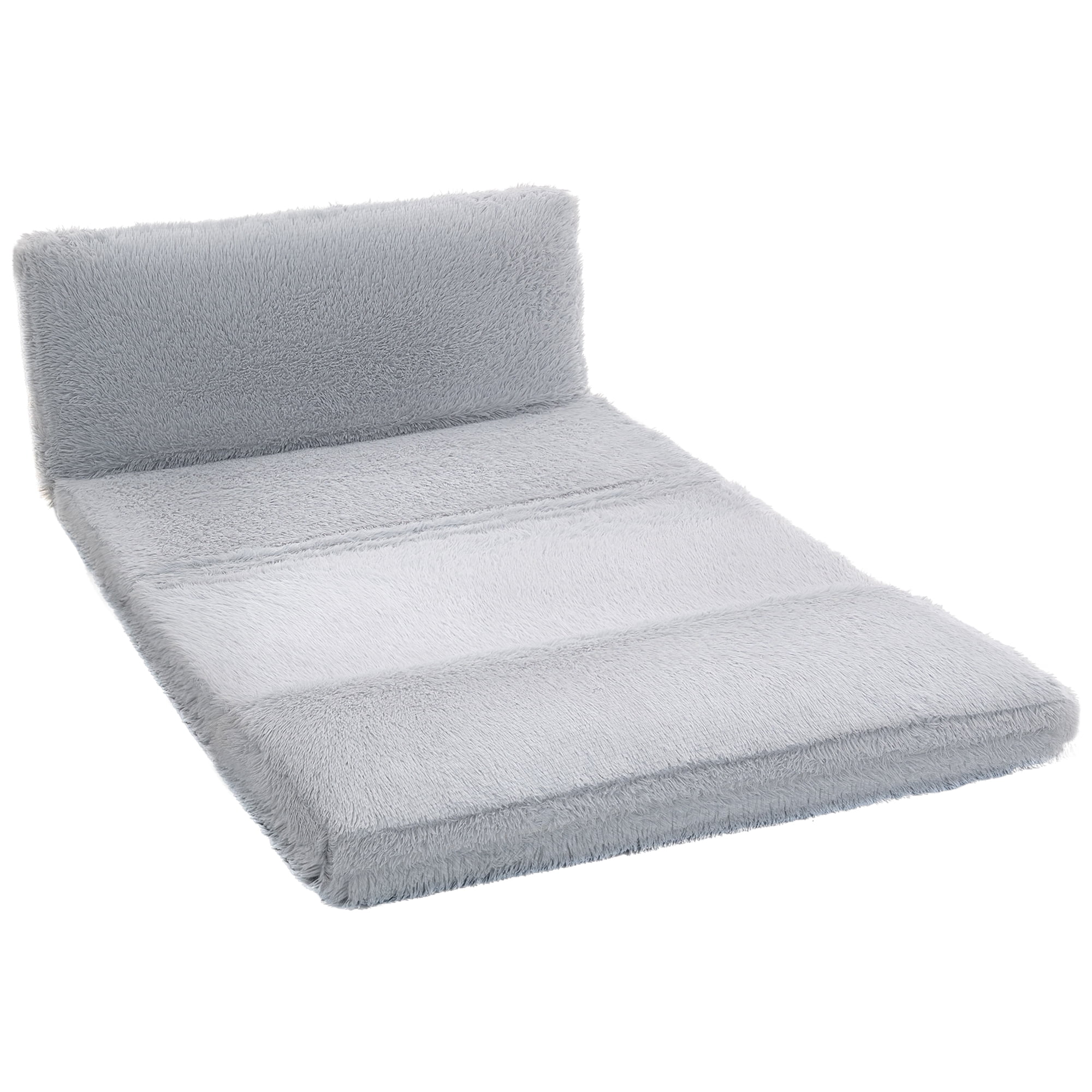 HOMCOM Bean Bag Floor Sofa Bed, Plush Folding Floor Mattress, Light ...