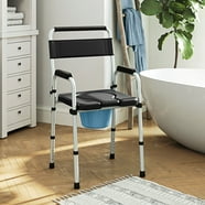DMI 500 lb Capacity Portable Drop-Arm Bedside Commode, Adjustable Extra ...