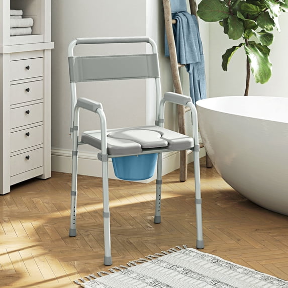 HOMCOM Bedside Commode Chair for Seniors, Adults, Handicap, Raised ...
