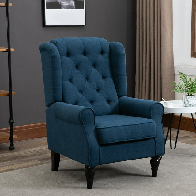 HOMCOM Button-Tufted Accent Armchair, High Wingback, Decorative Back ...