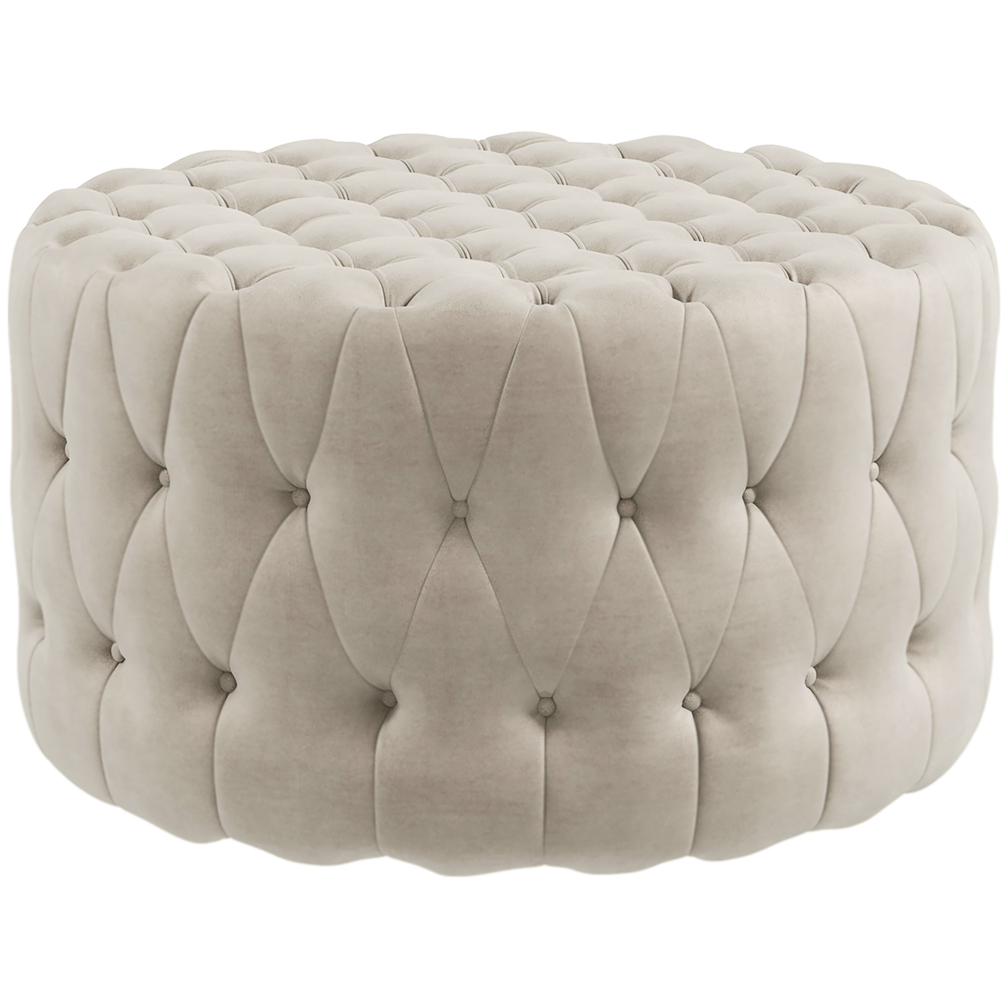 Modway Amour Modern Button Tufted Round Velvet Ottoman in Sea Blue ...