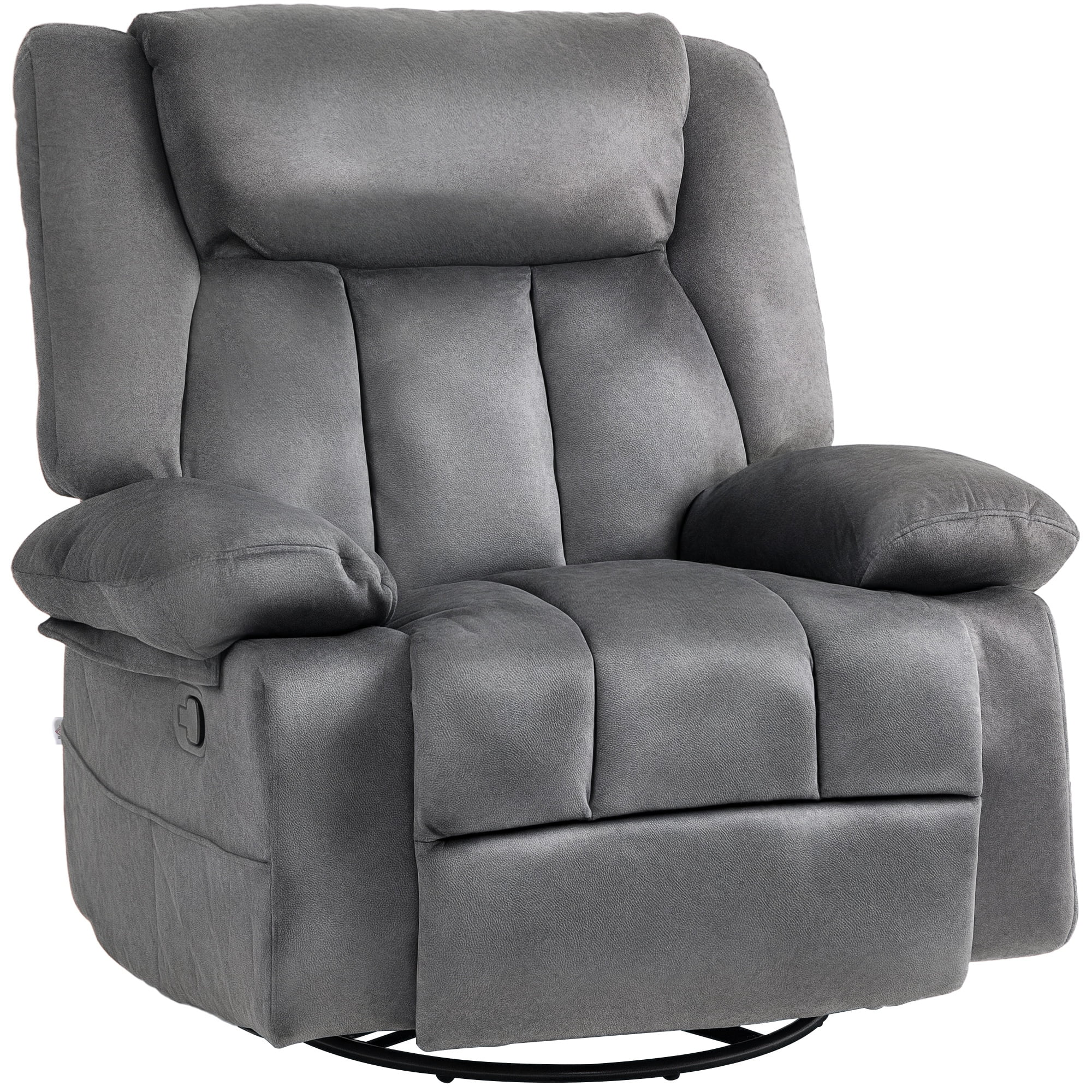 HOMCOM Swivel Rocker Recliner Chair for Living Room, Fabric Reclining ...