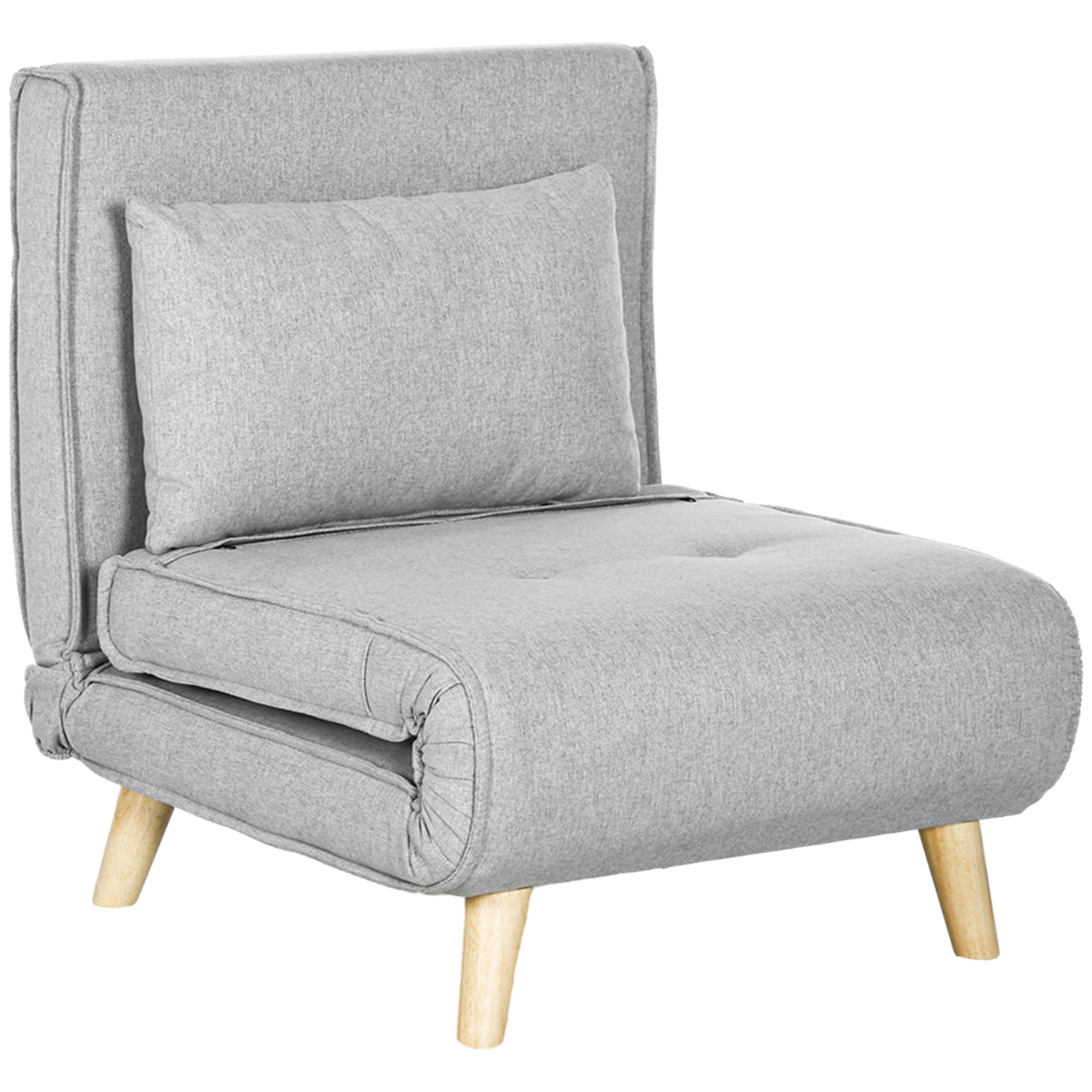 HOMCOM Convertible Chair Bed, 2-in-1 Multi-Functional Sofa Bed, Sleeper ...