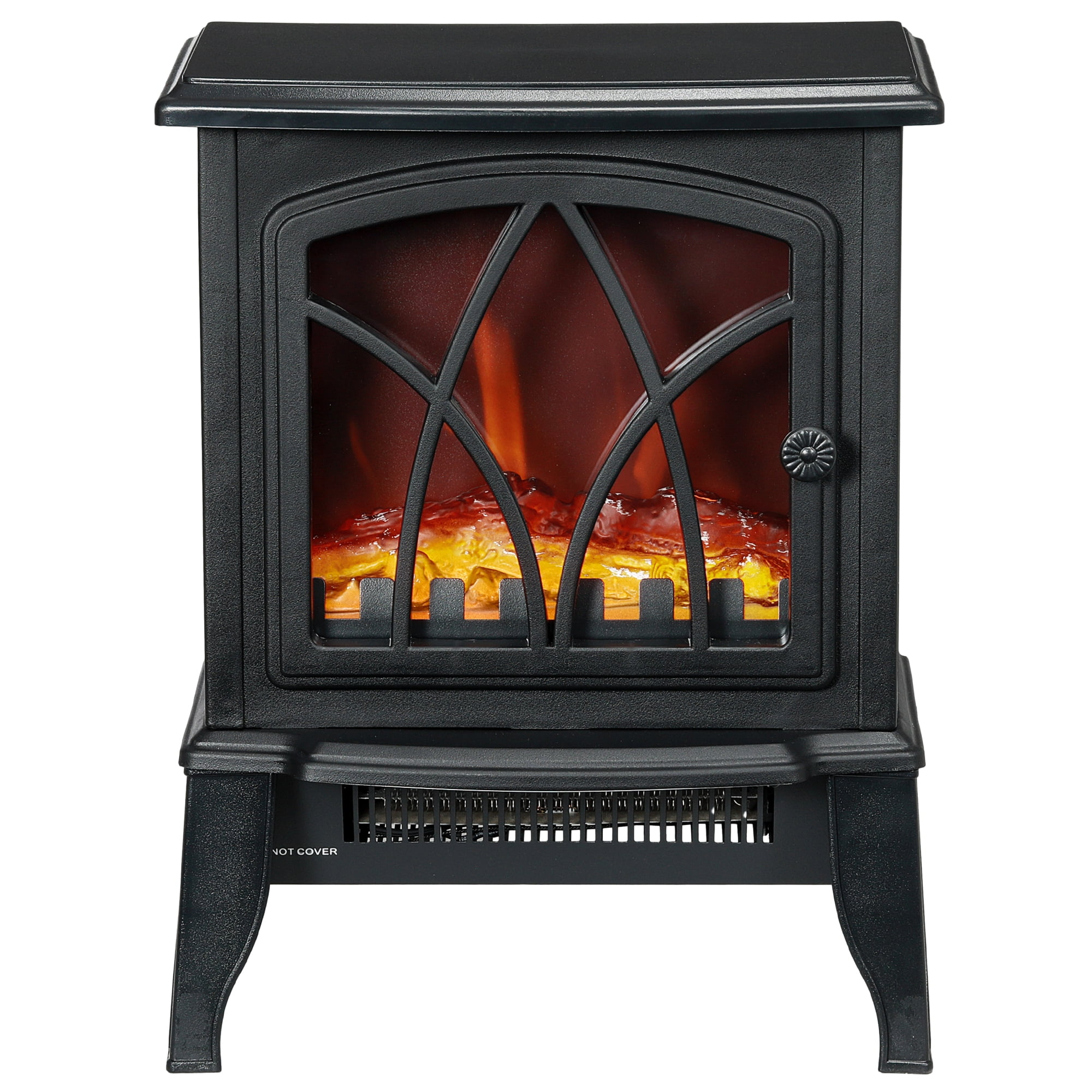 HOMCOM Electric Fireplace Heater with Realistic LED Flames and Logs ...