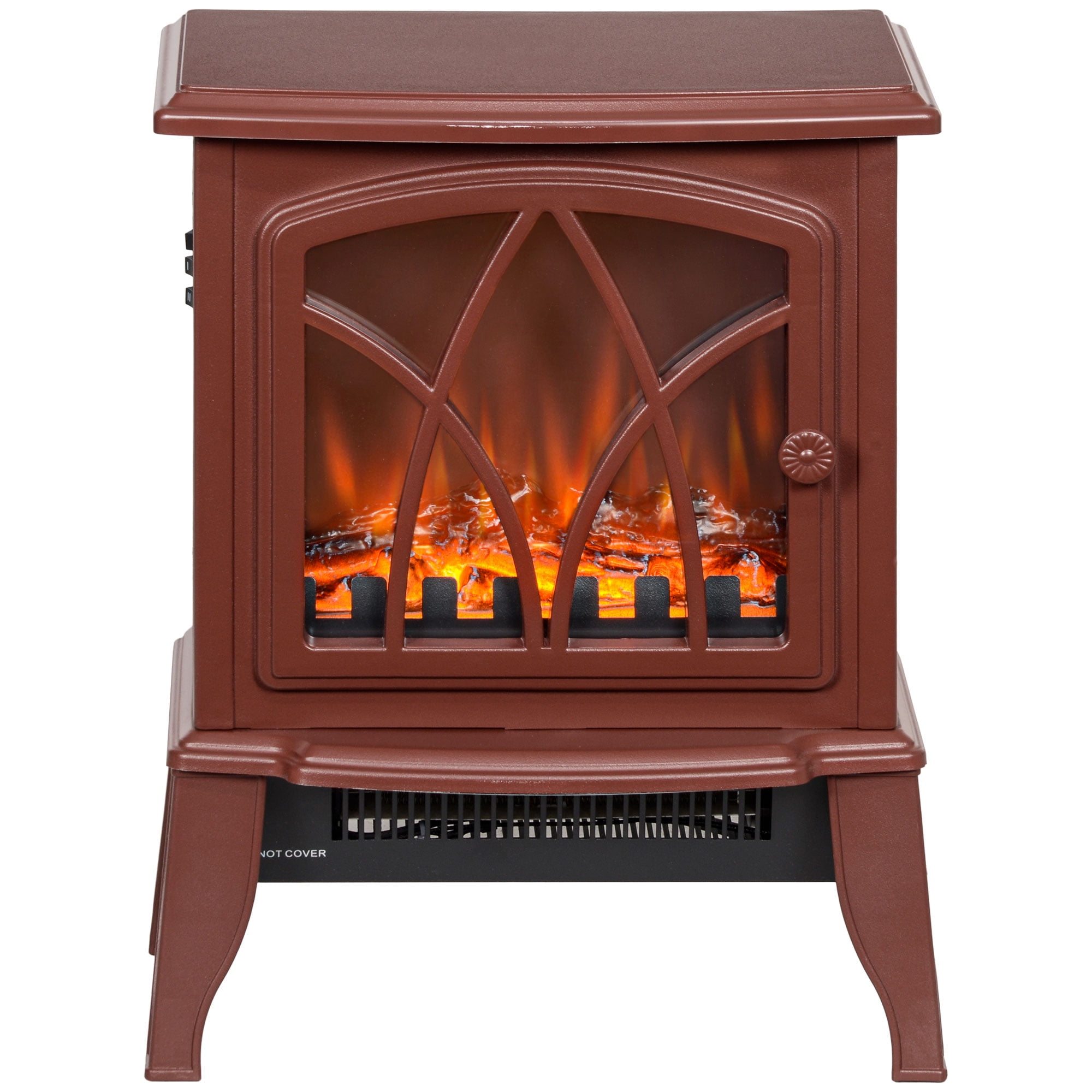 HOMCOM Electric Fireplace Heater with Realistic LED Flames and Logs ...