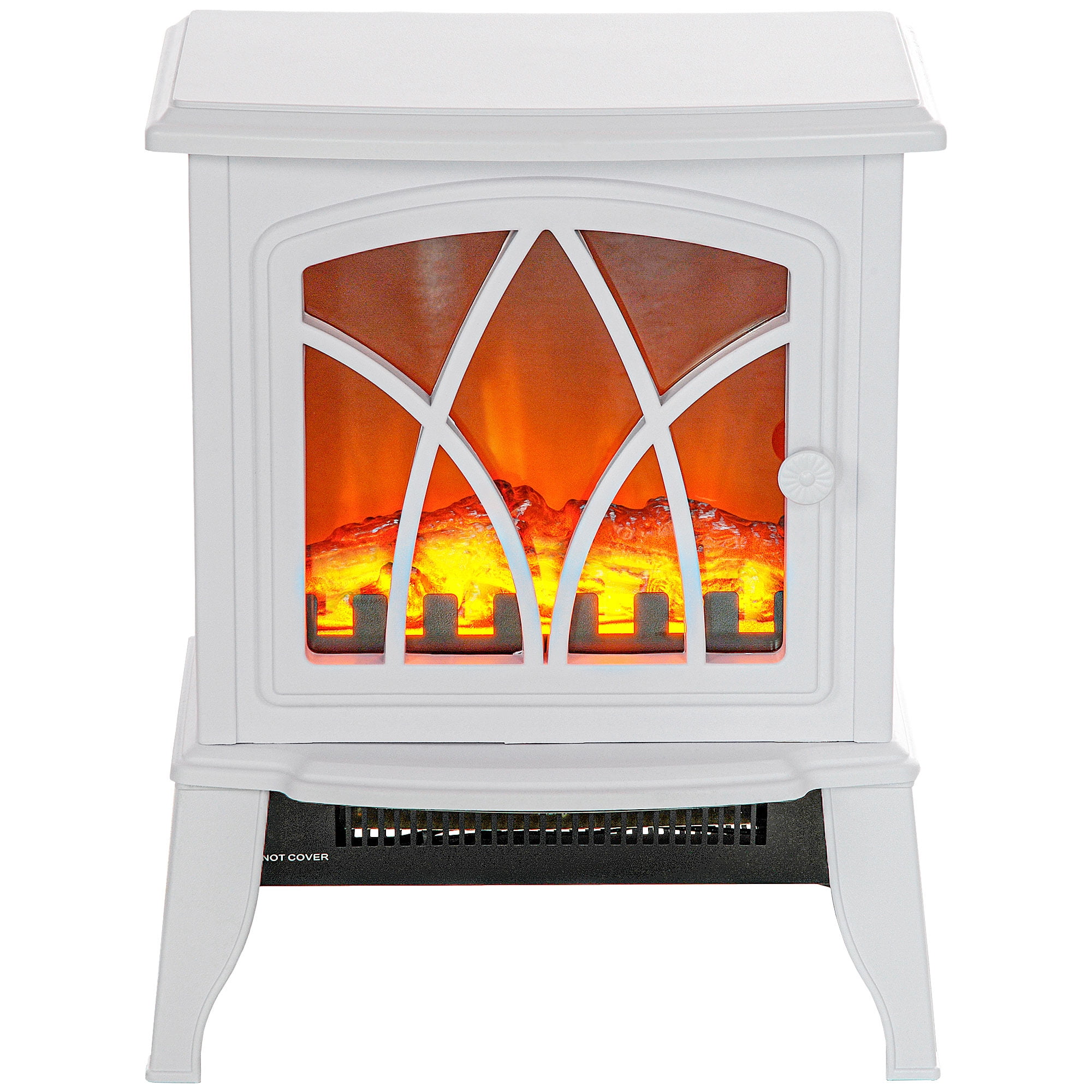 HOMCOM Electric Fireplace Heater with Realistic LED Flames and Logs ...