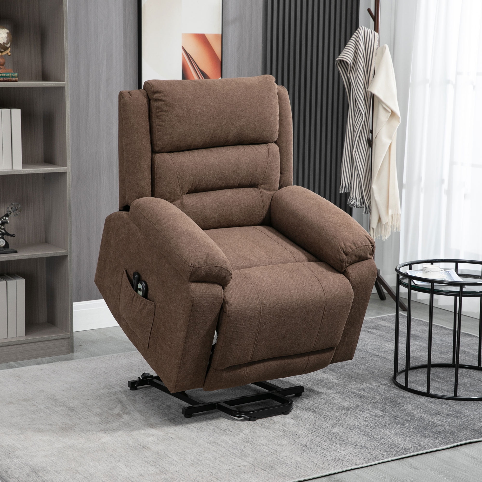 HOMCOM Electric Lift Chair with Massage, Oversized Recliner, Remote ...