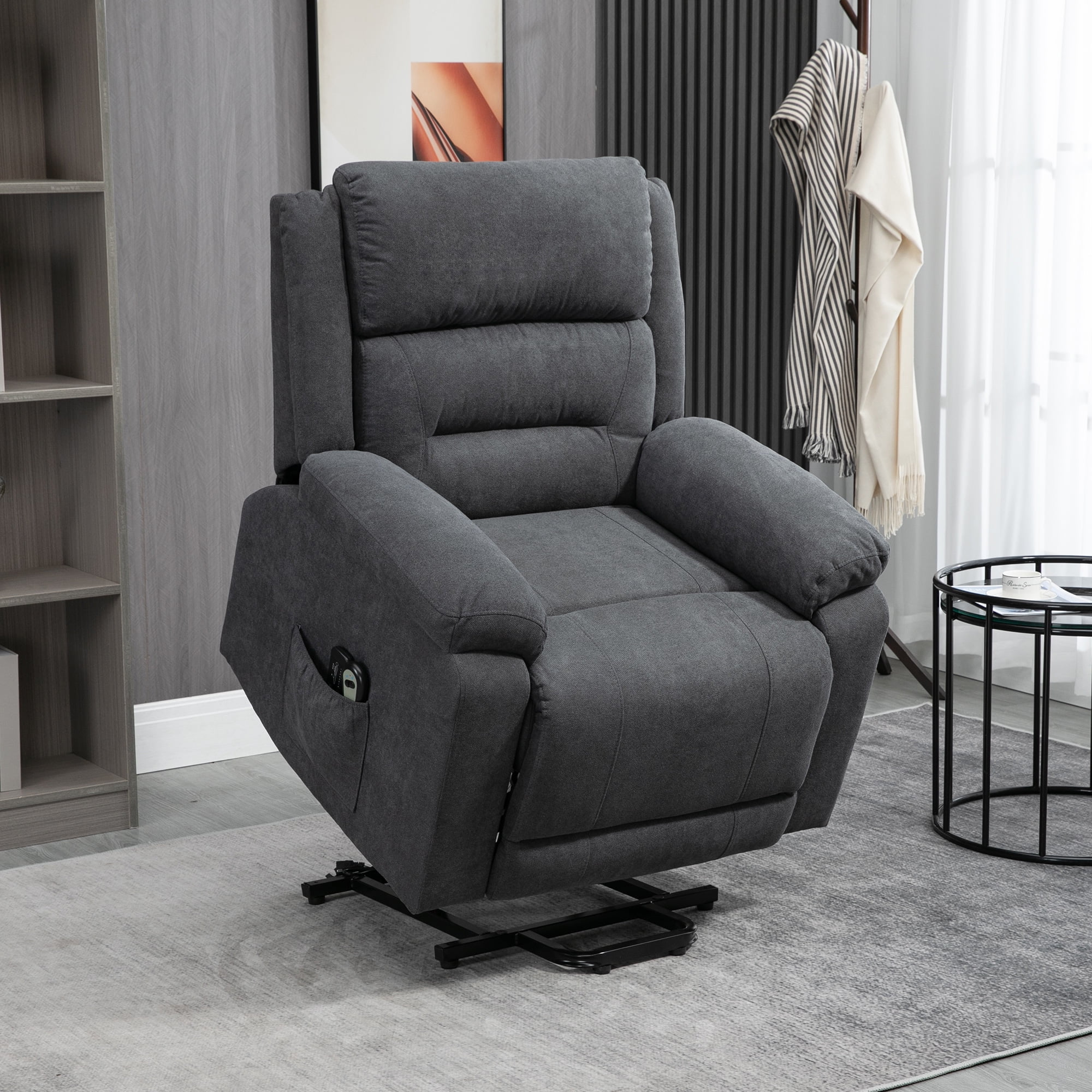 HOMCOM Electric Power Lift Chair for Elderly with Massage, Oversized ...
