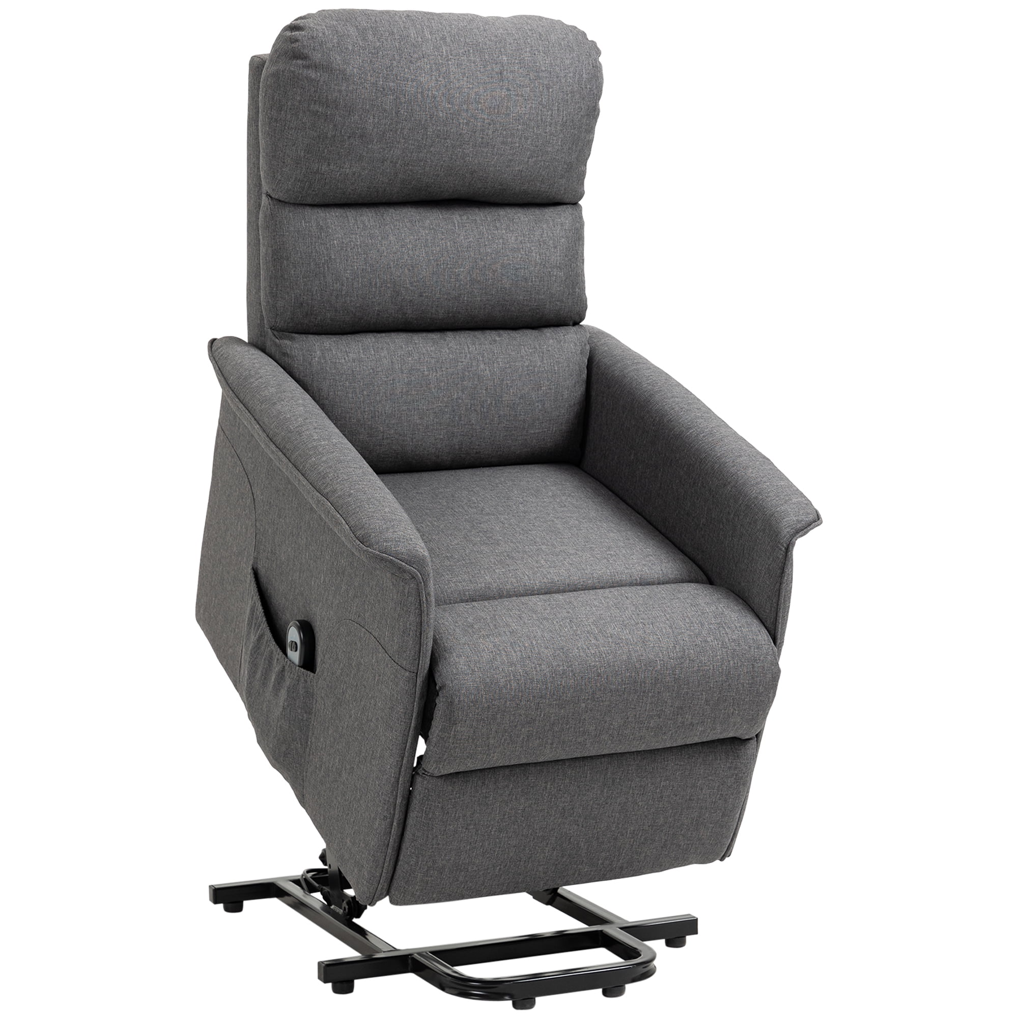 HOMCOM Electric Power Lift Recliner Chair for Elderly with Remote Gray ...