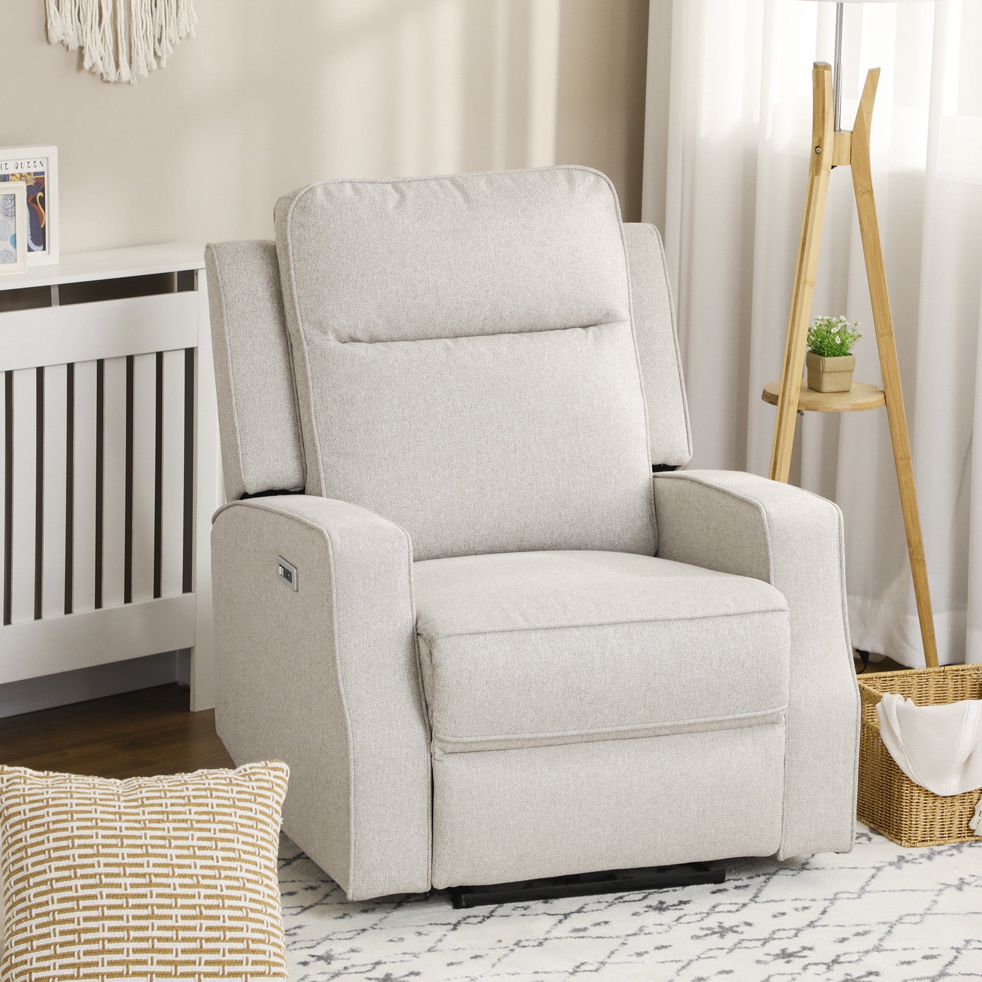 HOMCOM Small Spaces Electric Power Recliner Armchair with USB Port and ...