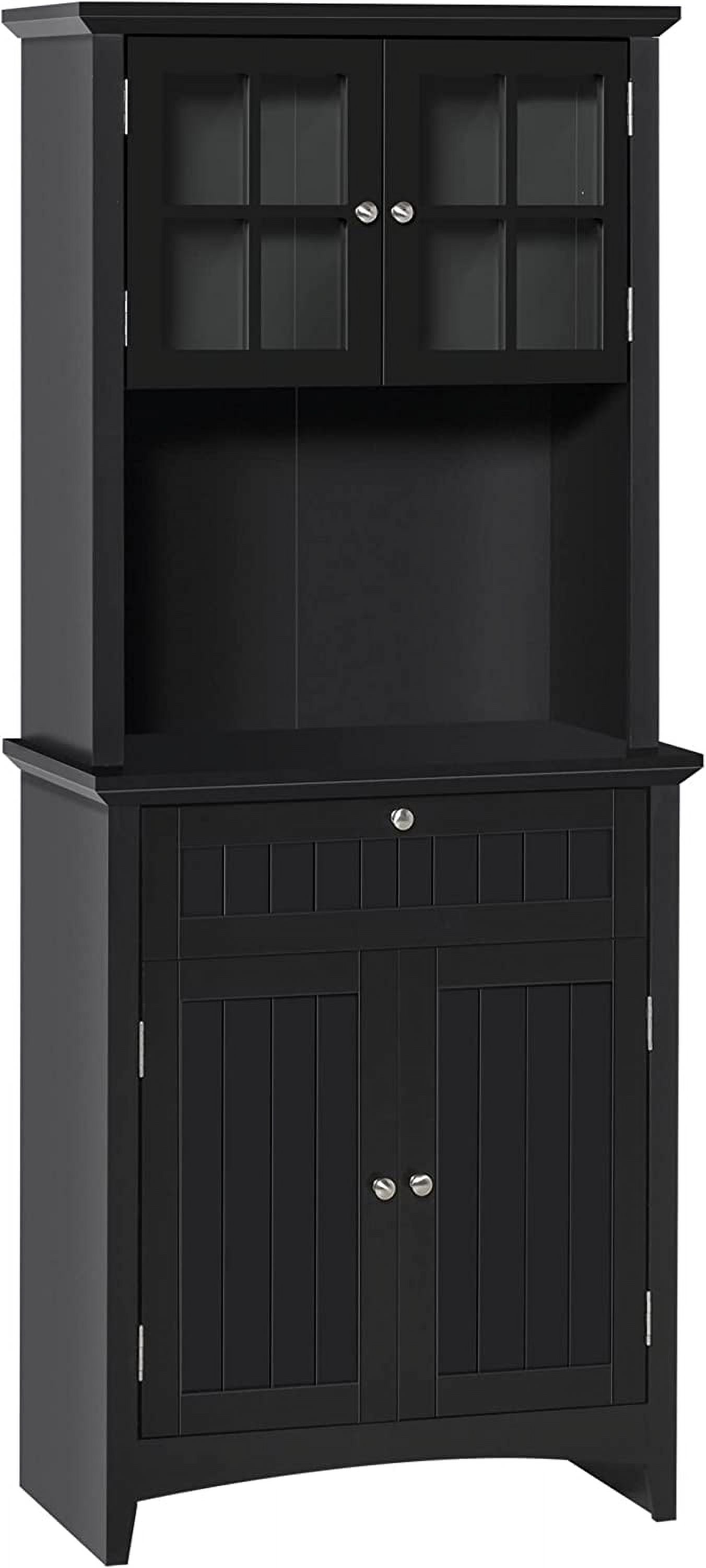 HOMCOM Elegant Buffet with Hutch, Kitchen Pantry Storage Cabinet with ...