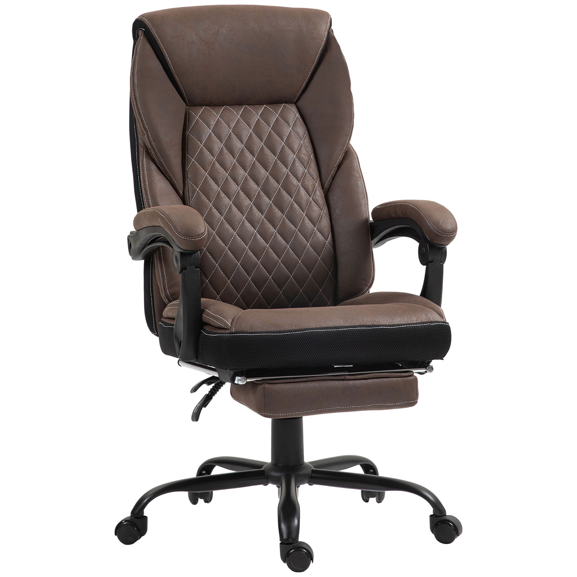 HOMCOM Executive Office Chair with Foot Rest, Big and Tall Ergonomic ...