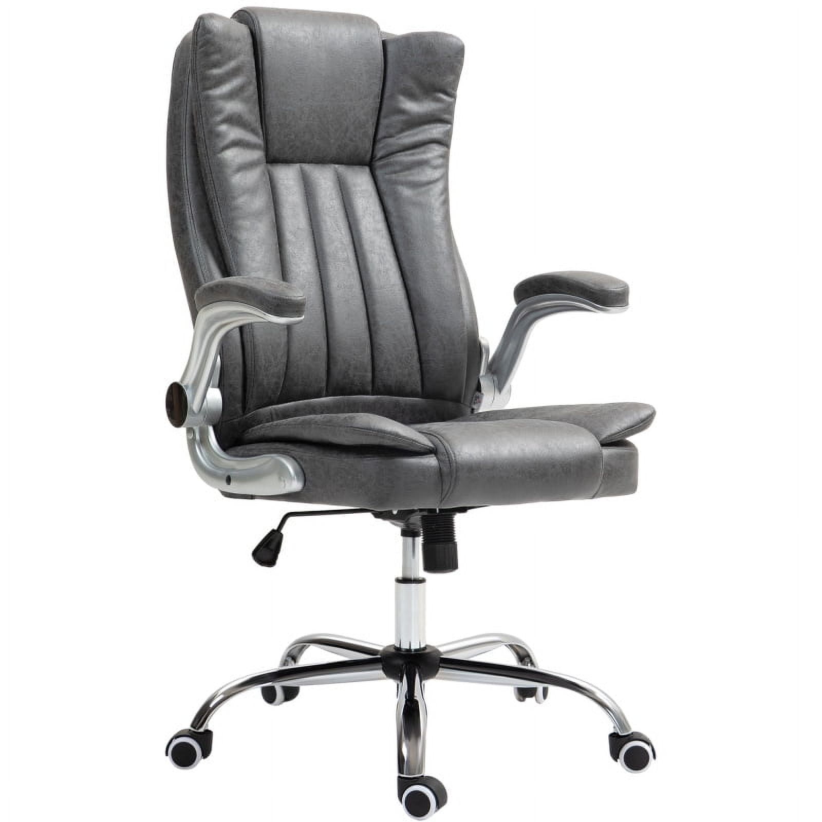 HOMCOM Executive Office Chair with Padded Flip-up Arms, Microfiber High ...