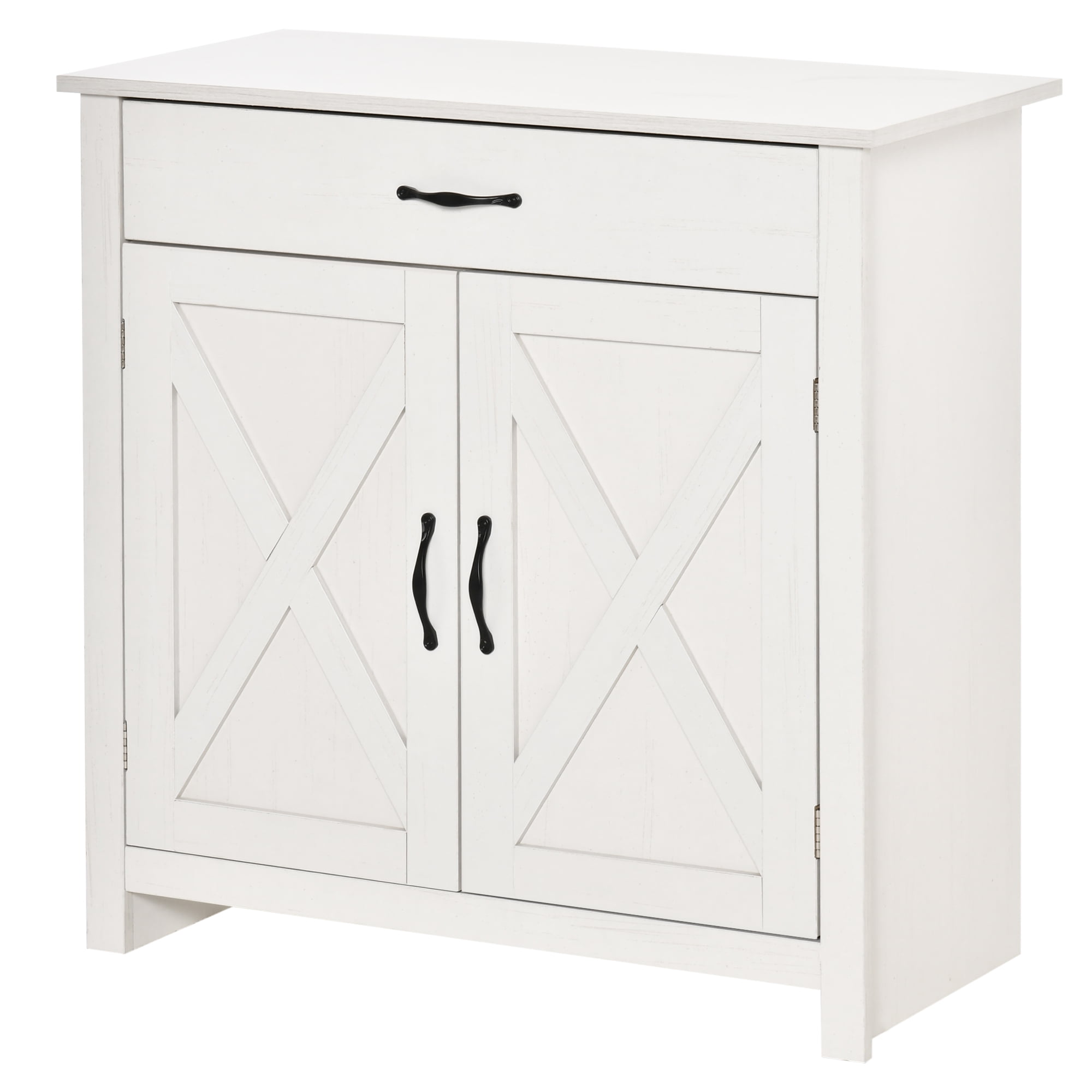 HOMCOM 32" Modern Farm Style Sideboard Storage Buffet Server Cabinet ...